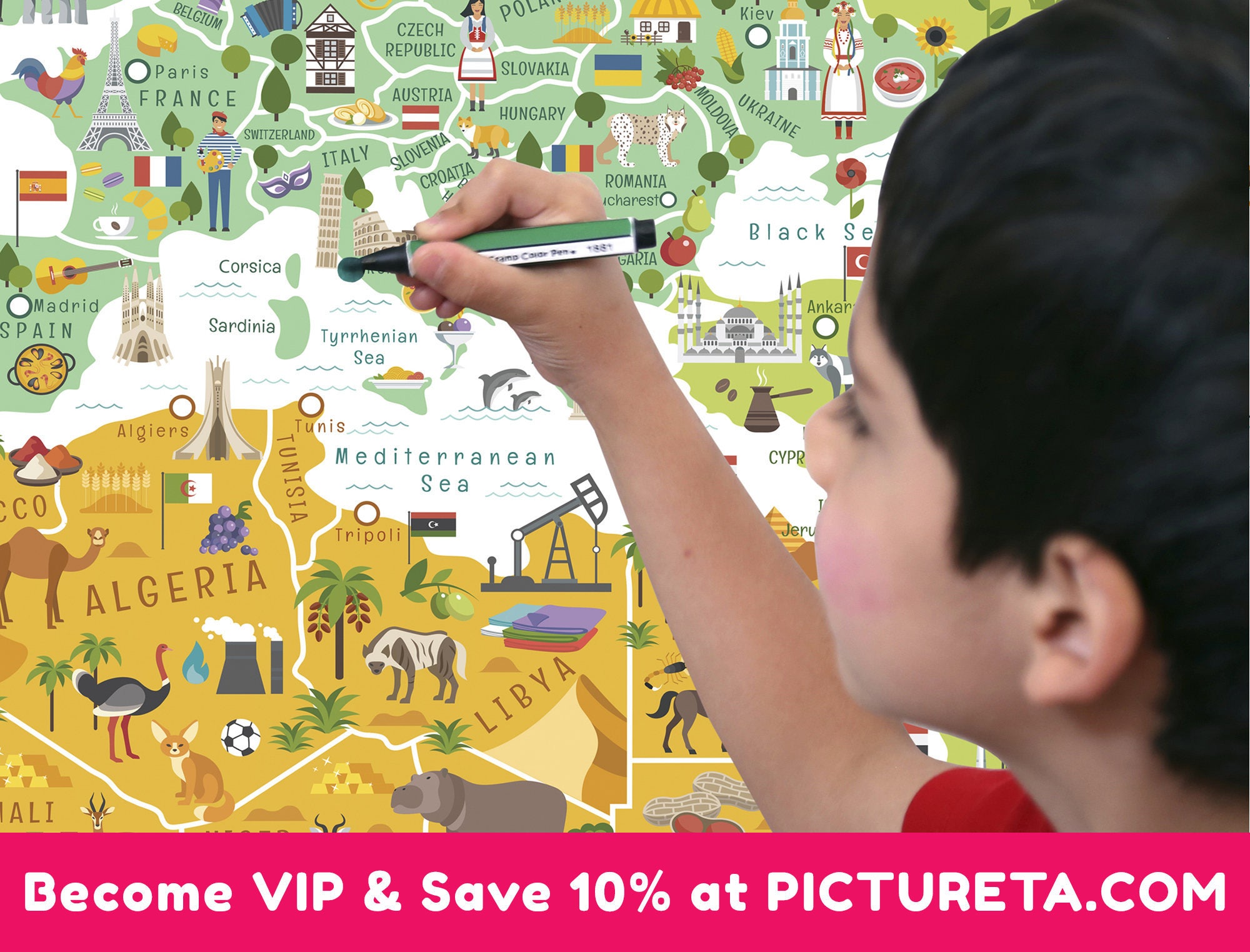 Travel Map Kids World Map World Map Poster World Map Wall | Etsy