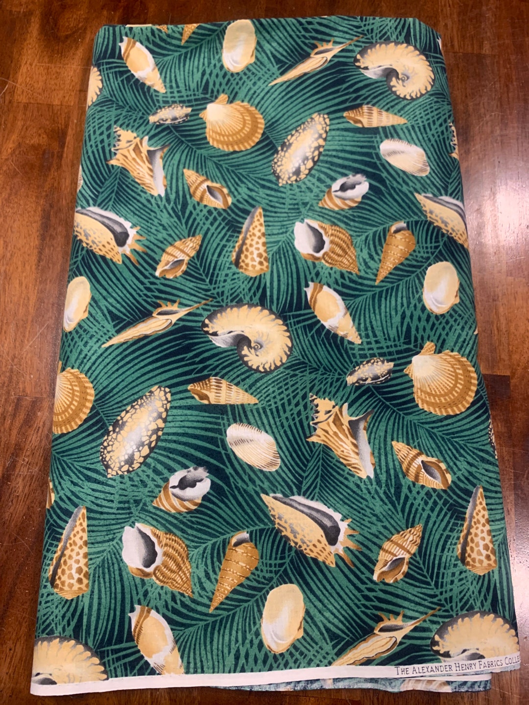 Muschel-Stoff. Strandstoff. 1/2 Meter Meeres-Stoff. Muschel-Gewebe ...