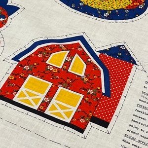 Applique Fabric Project. Farm House Fabric. Fabric Farm Panel. - Etsy