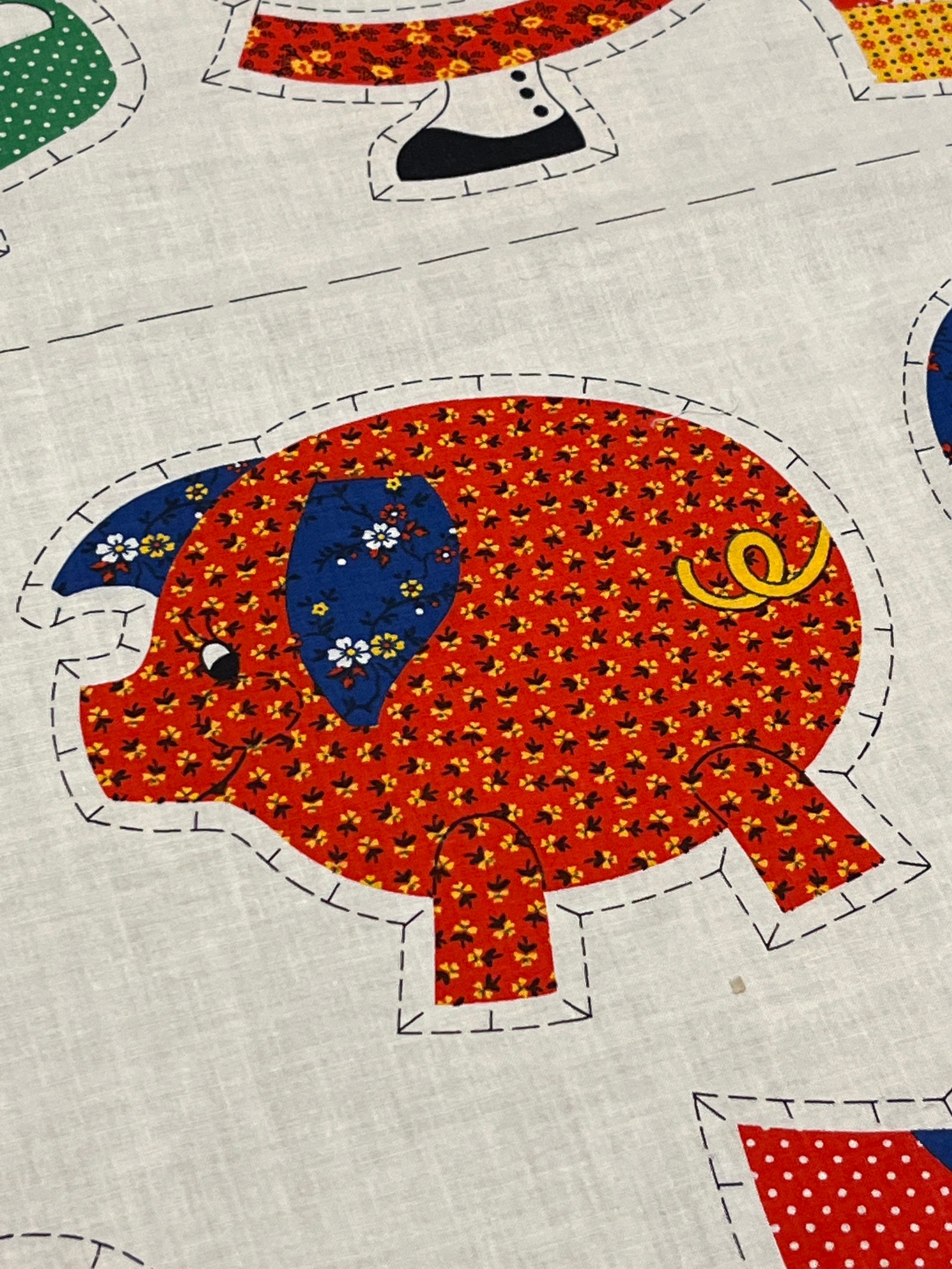 Applique Fabric Project. Farm House Fabric. Fabric Farm Panel. - Etsy