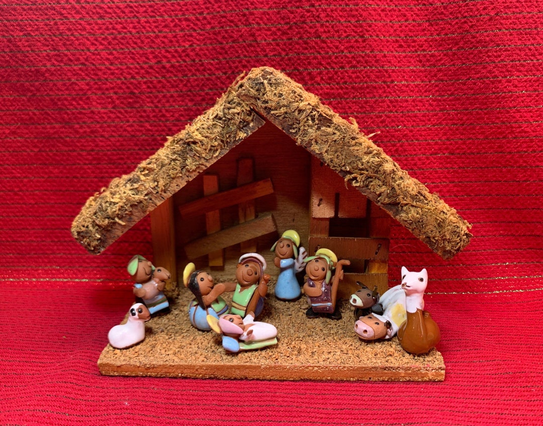 Clay Nativity. Vintage Nativity. Vintage Crèche. Miniature - Etsy