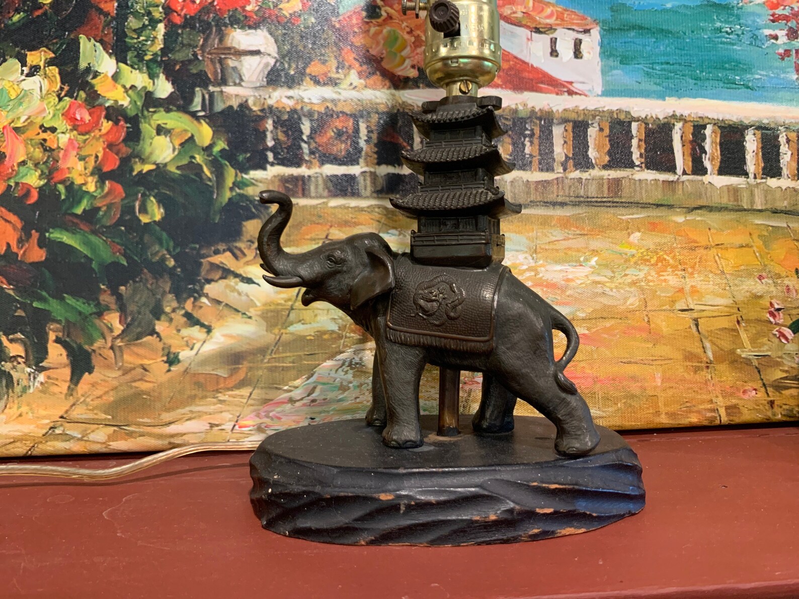 Solid Brass Lamp. Elephant Lamp. Vintage Asian Lamp Asian | Etsy