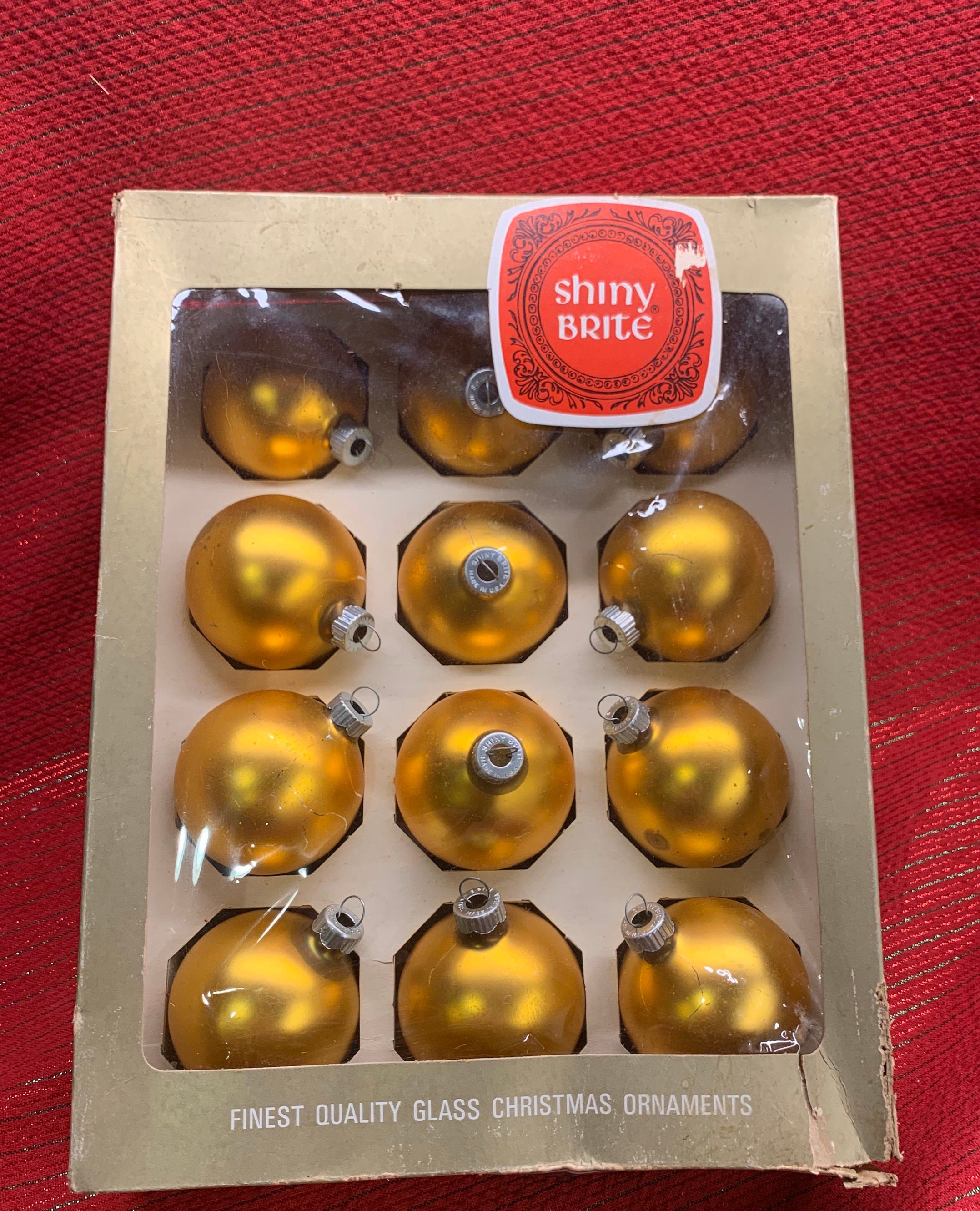 Vintage Shiny Brite Ornaments. Vintage Gold Christmas Bulbs. - Etsy UK
