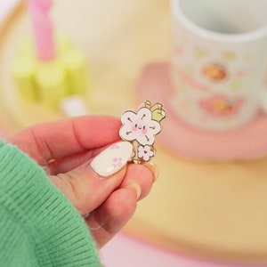 Sakura Branch Enamel Pin Cute Cherry Blossom Lapel Pin Kawaii Floral ...