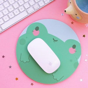 Kawaii Frog Mouse Pad Cute Illustrated Mouse Mat Fall Office Decor - Etsy