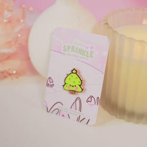 Sprinkle Spruce Christmas Tree Pin | Gold-plated Enamel Pin | Kawaii ...