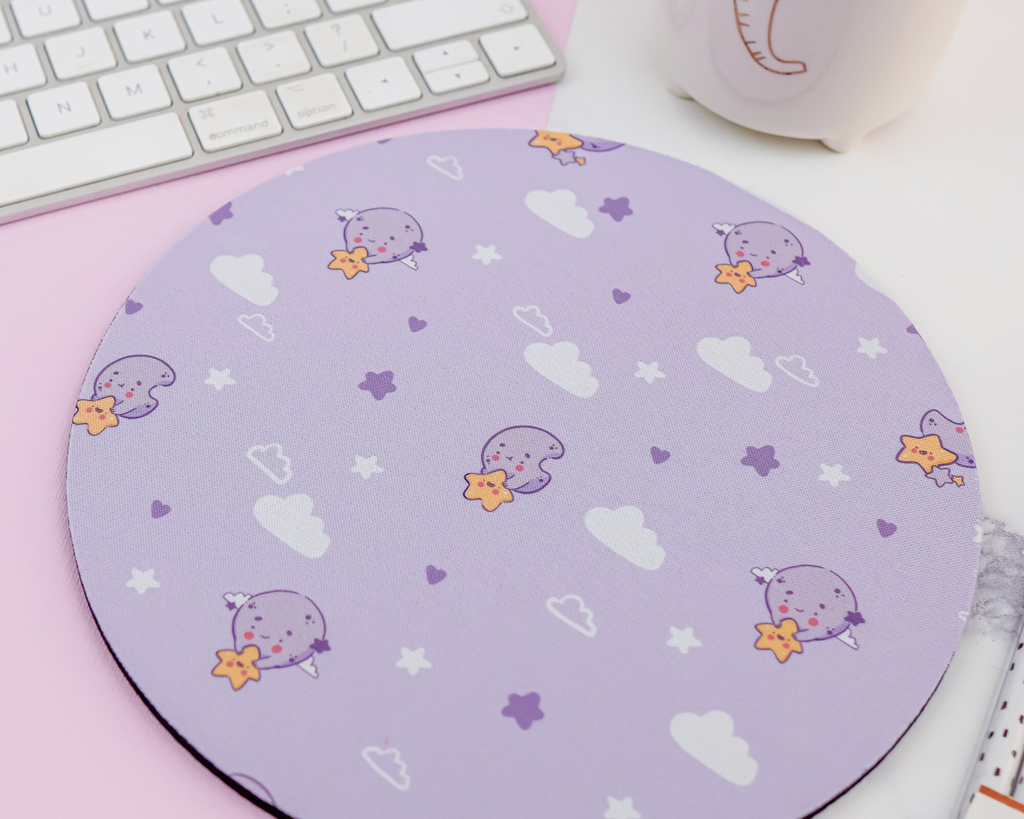 Kawaii Moon Mousemat Motivational Cute Positive Mousepad | Etsy