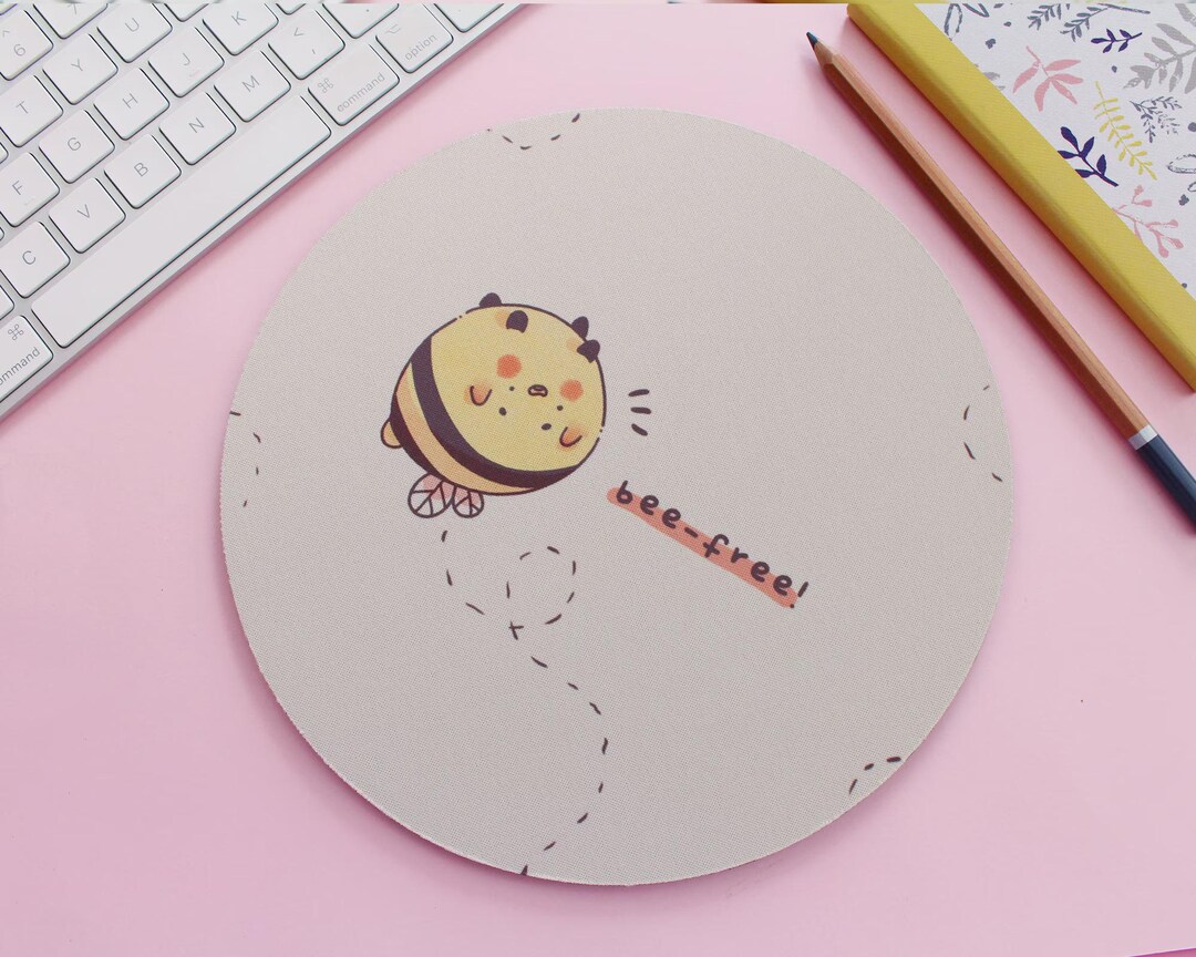 Kawaii Bumblebee Mouse Pad | Cute Bee Desk Mat | Pastel Gaming Mouse ...