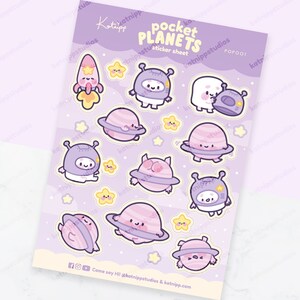 Pocket Planets | Marshie & Space Friends A5 Waterproof Vinyl Sticker ...