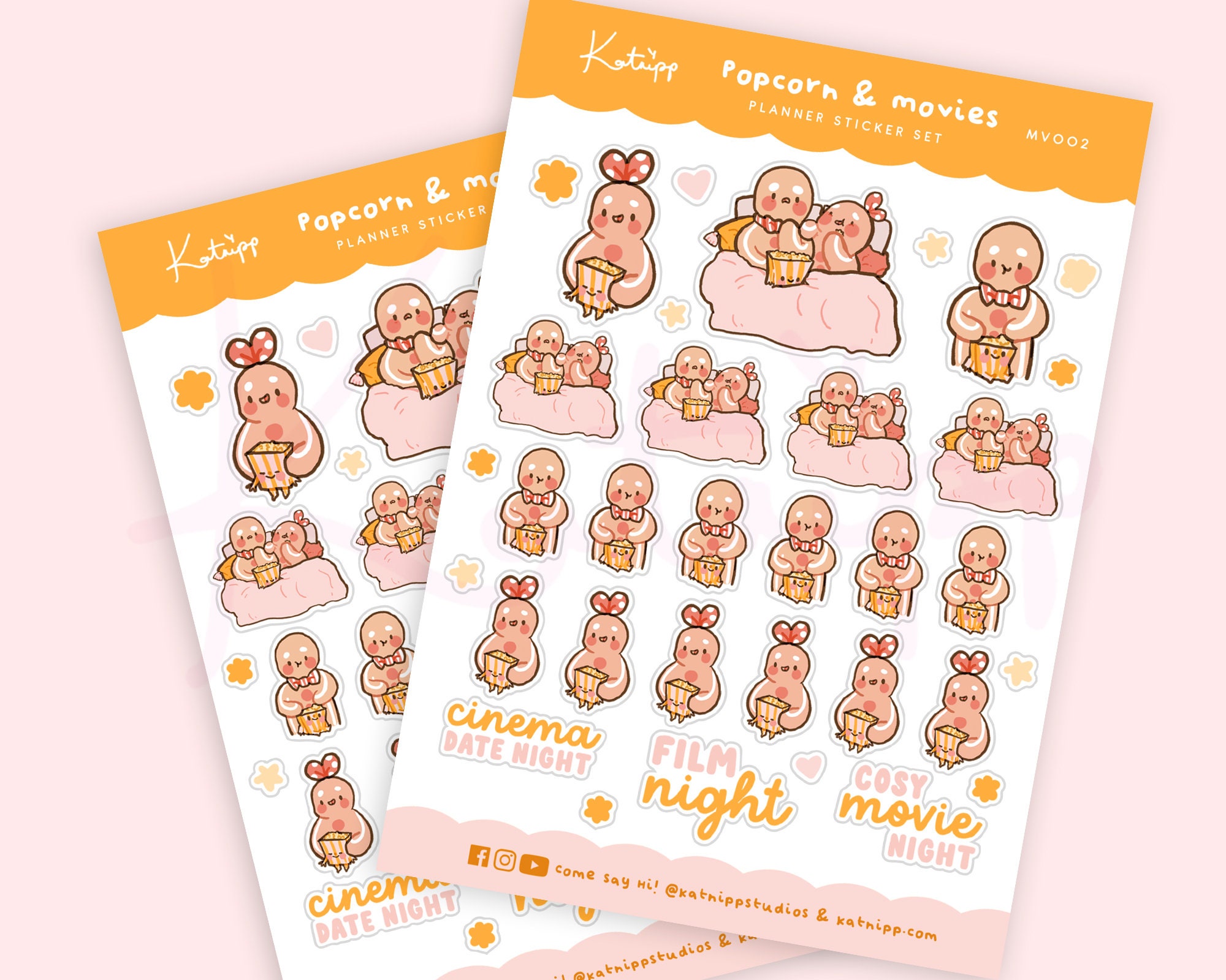 Paper, Party & Kids Cute Stickers Cinema Planner Stickers Bunny ...