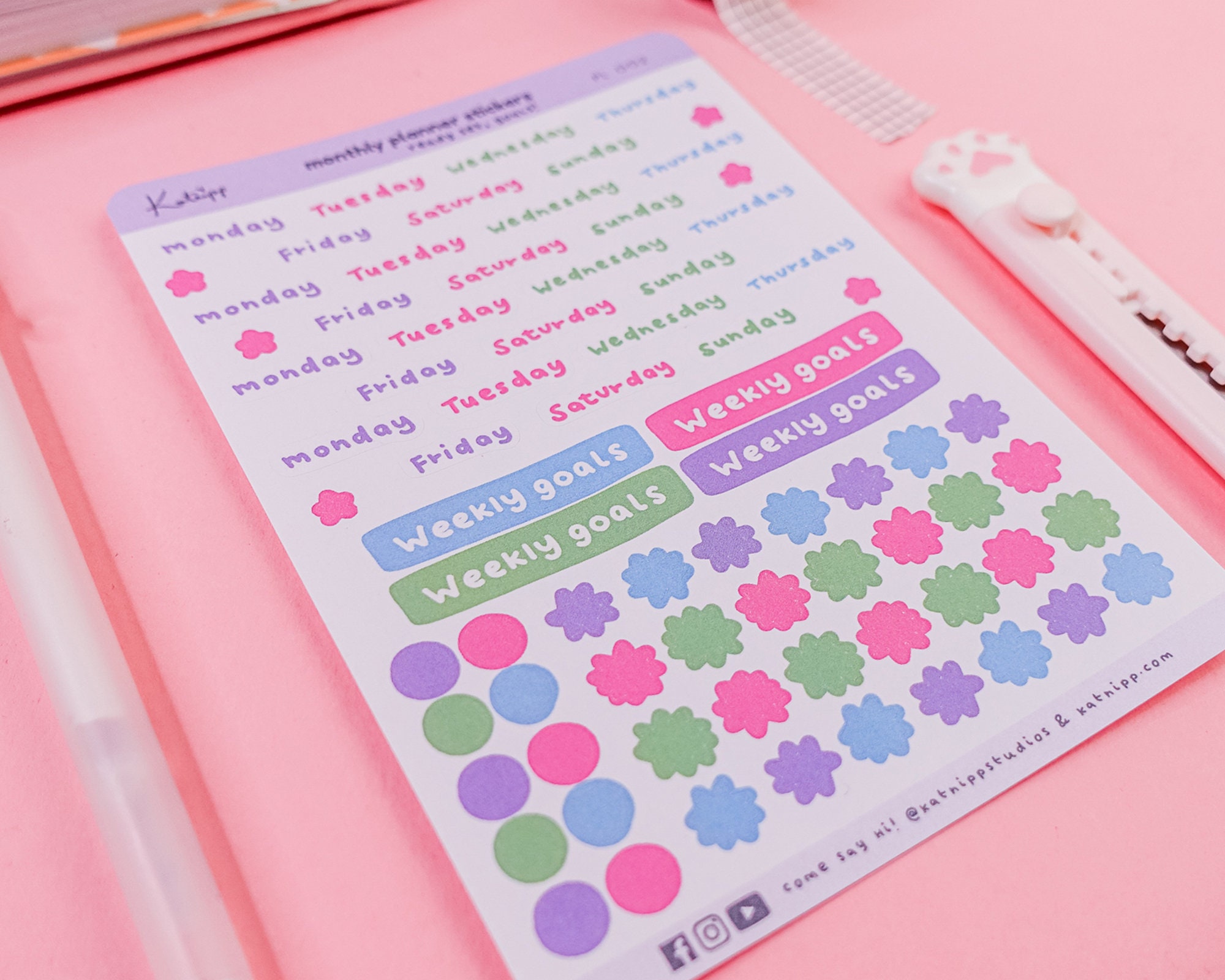 Weekly Pastel Planner Kit Planner Stickers Kawaii Pastel | Etsy