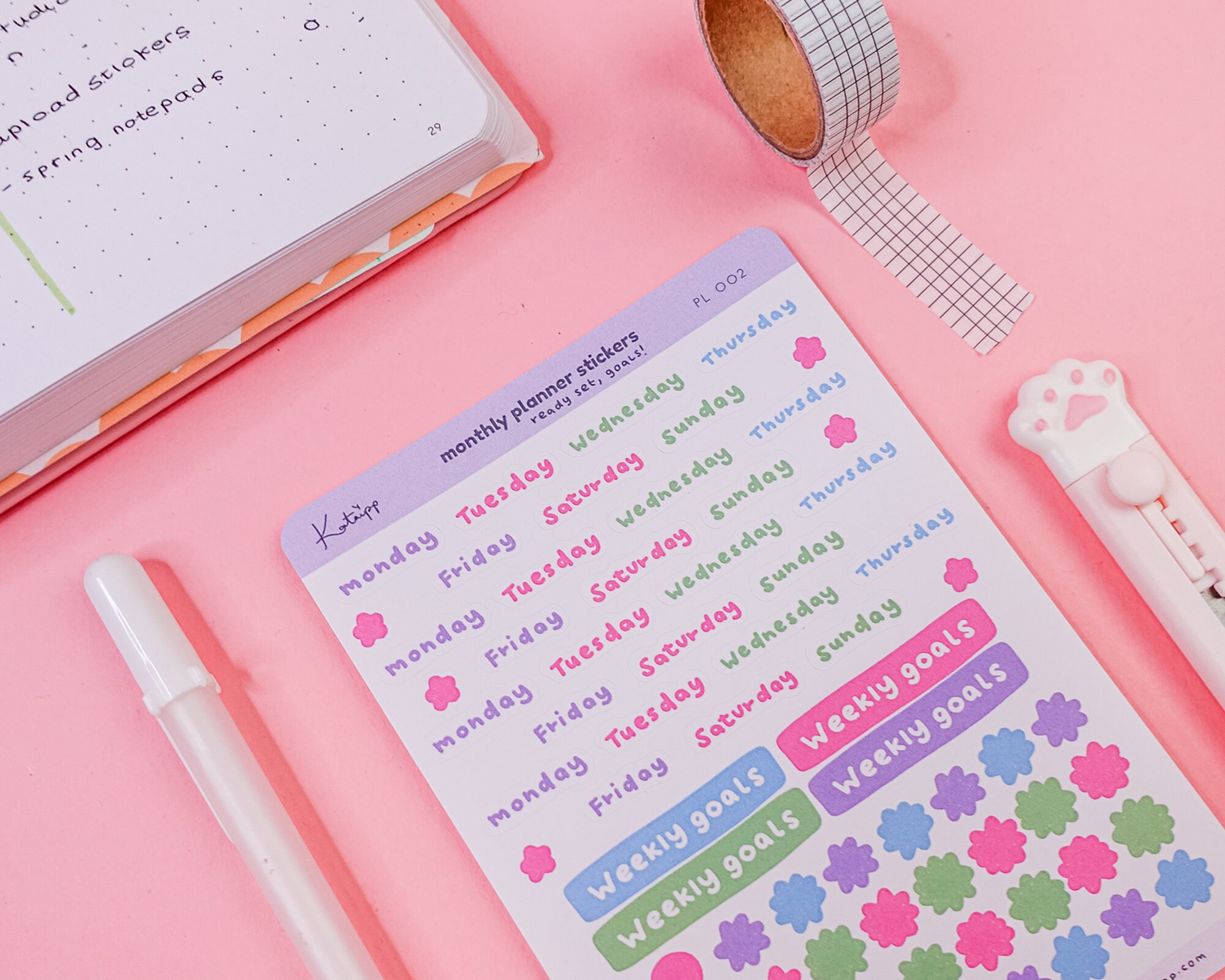 Weekly Pastel Planner Kit Planner Stickers Kawaii Pastel | Etsy