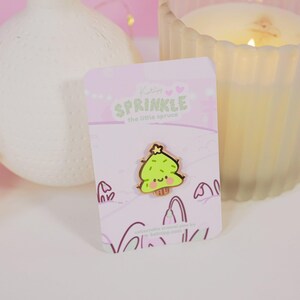 Sprinkle Spruce Christmas Tree Pin | Gold-plated Enamel Pin | Kawaii ...