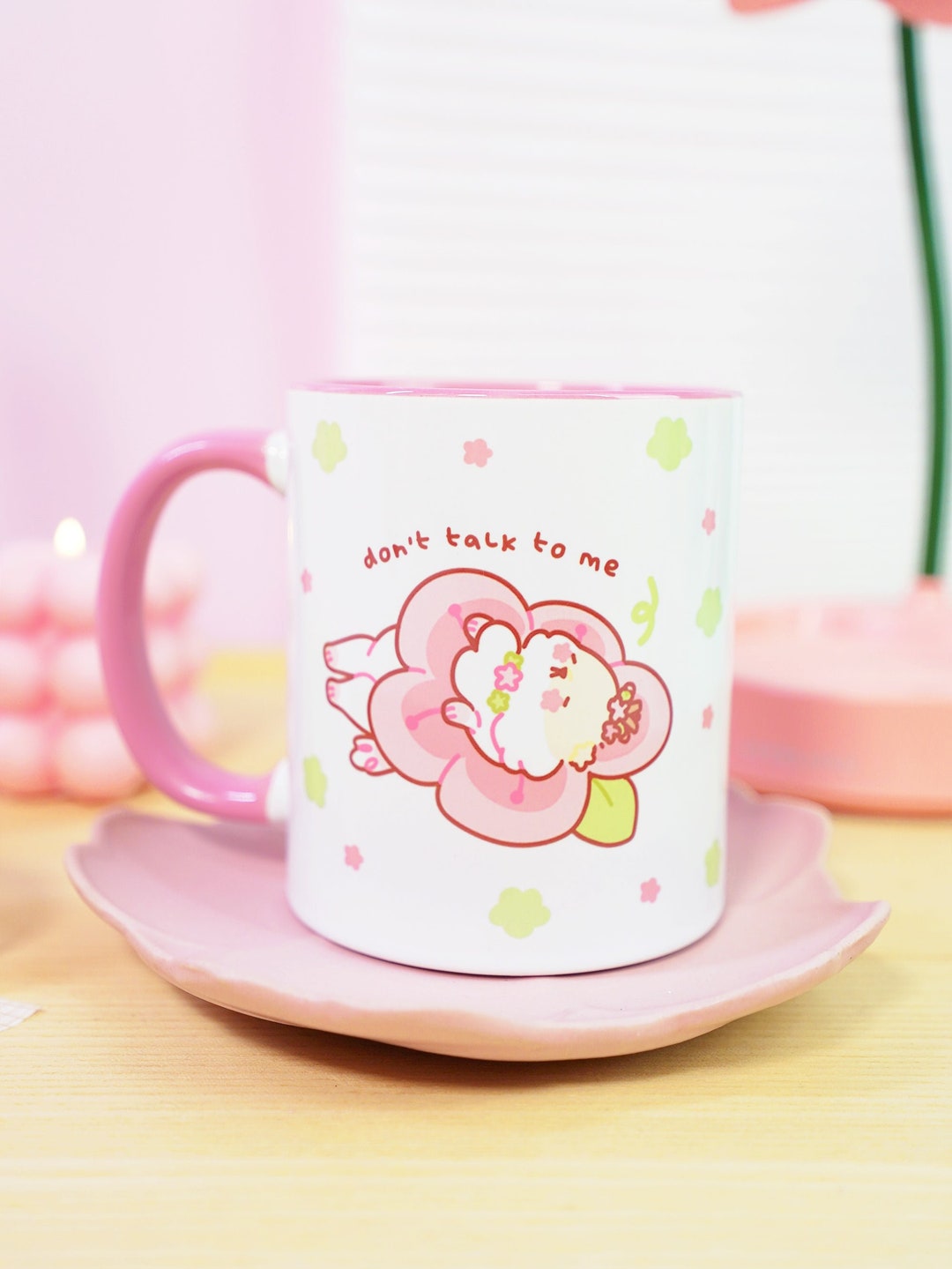 Cute Pudding the Dog Sakura Mug Kawaii Lazy Day Dog Mug by Katnipp ...