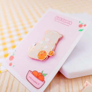 Satsuma the Cat Enamel Pin | Cute Kawaii Cat Accessory | Pastel Fashion ...