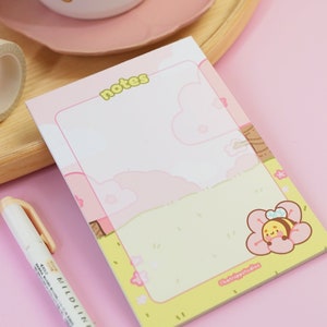 Sakura and Bumblebee A6 Notepad | Cherry Blossom Mini Notebook -cute ...