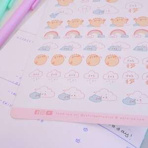 Weather Emoji Planner Stickers Cute Sun Planner Stickers - Etsy