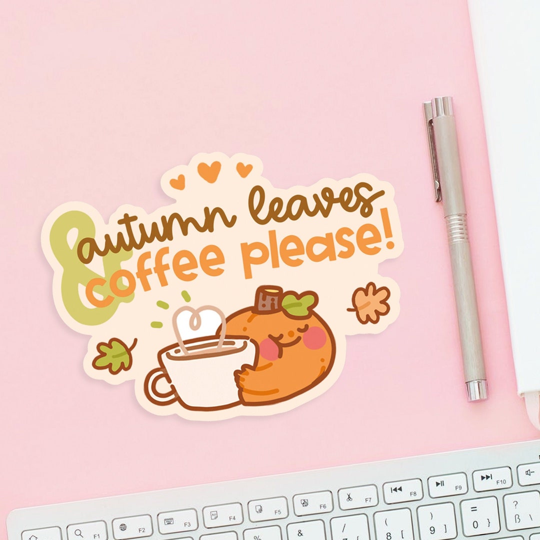 Autumn Waterproof Vinyl Sticker | Autumn Laptop Sticker | Cute Die Cut ...