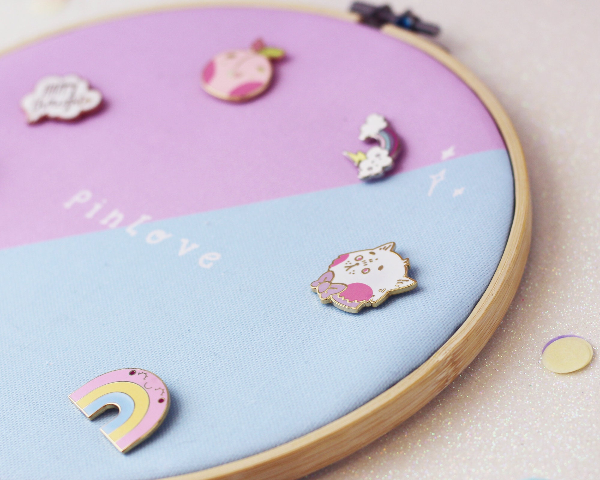 Pin Display Kawaii Enamel Pin Board Enamel Pin Hoop | Etsy UK