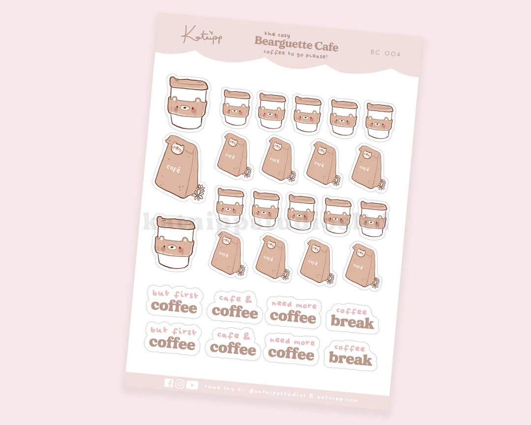 Coffee to Go Planner Stickers | Latte Barista Addict Deco | Kawaii Cosy ...