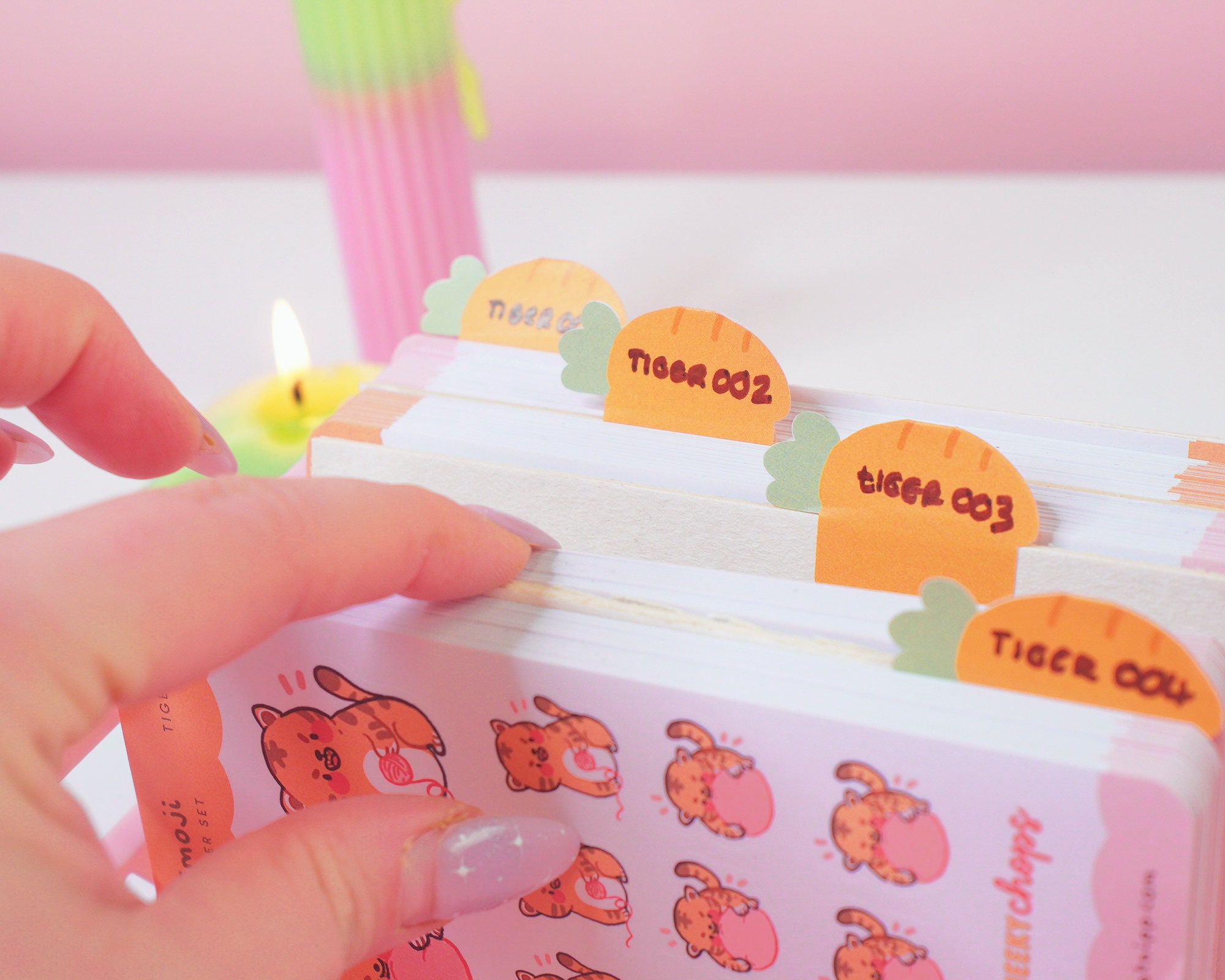 Cute Carrots Index Tabs Cute Index Card Divider Stickers - Etsy UK