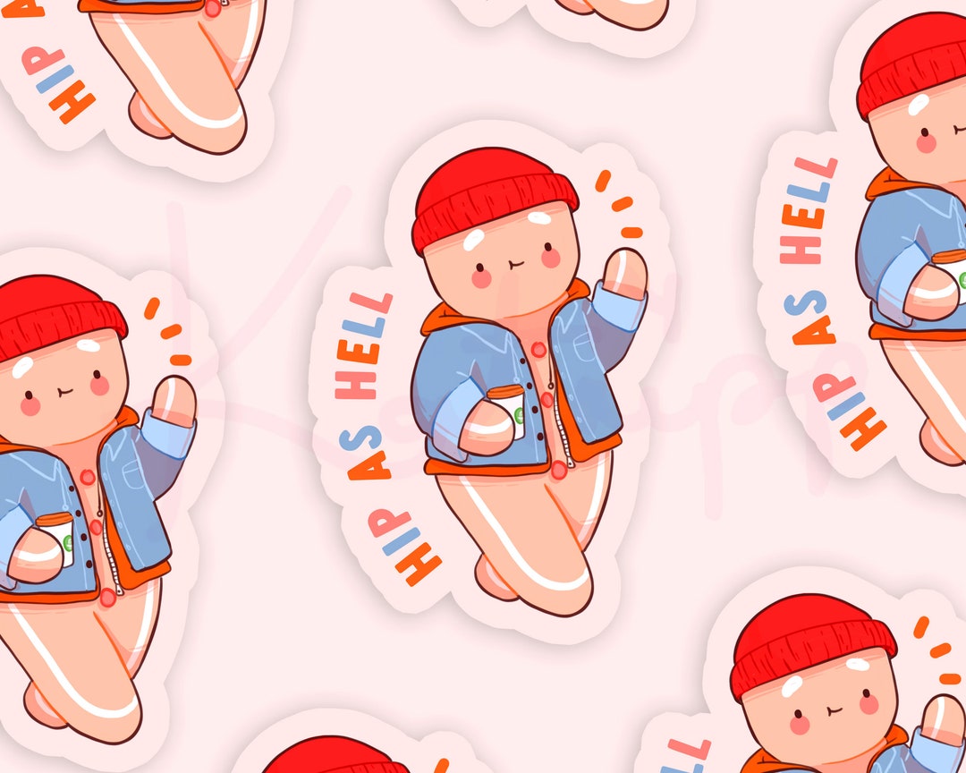 Hipster Gingie Kawaii Die Cut Sticker Waterproof Die Cut - Etsy