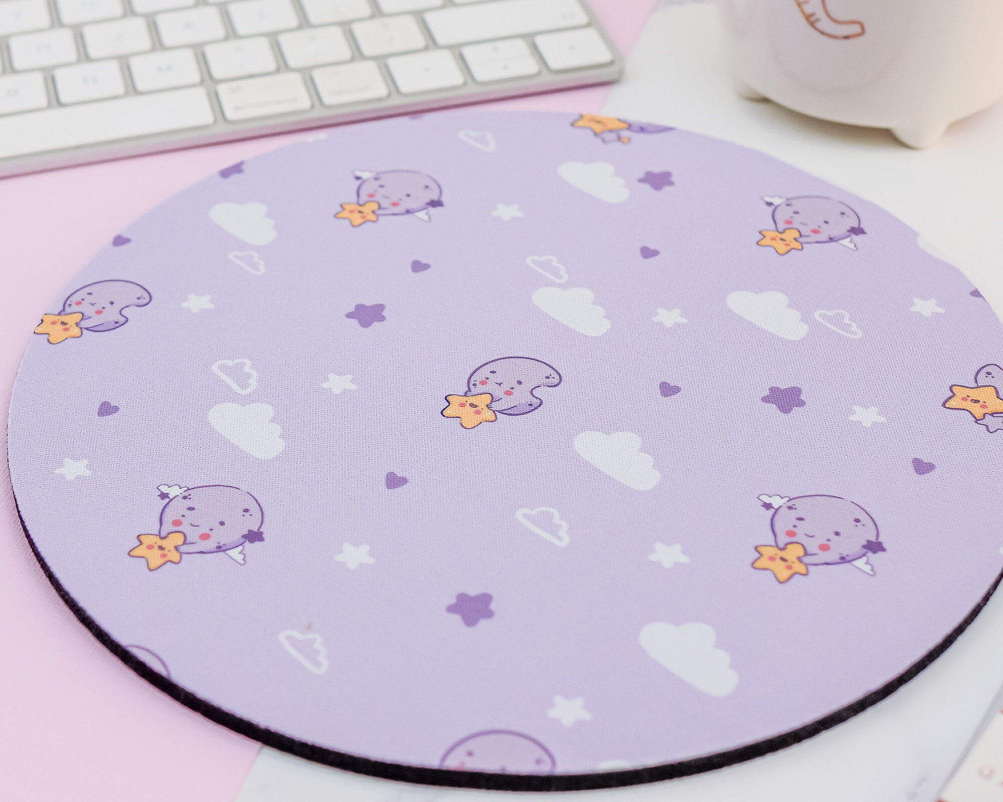 Kawaii Moon Mousemat Motivational Cute Positive Mousepad | Etsy