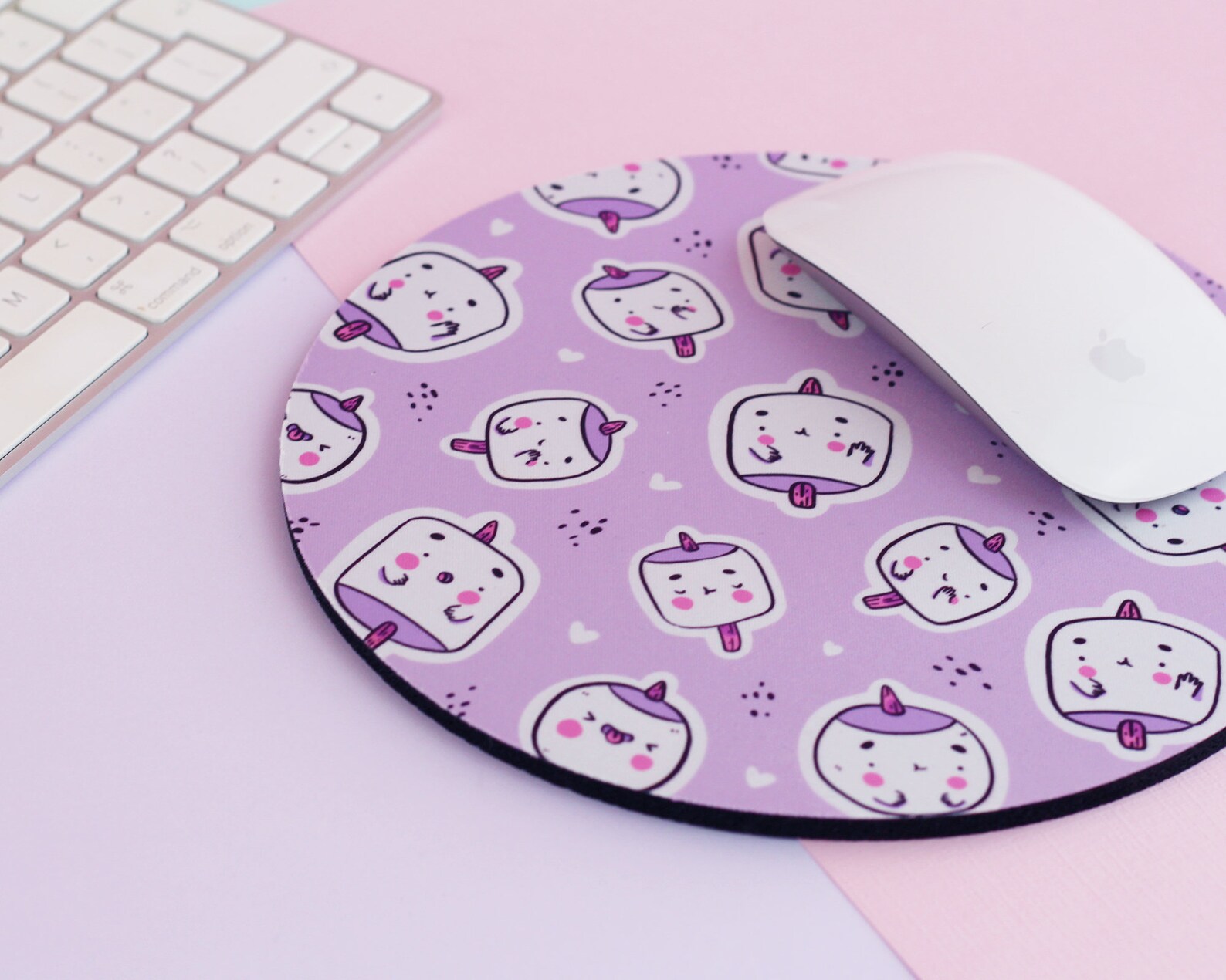 Kawaii Marshmellow Mousemat Cute Illustrated Mousepad Cute - Etsy