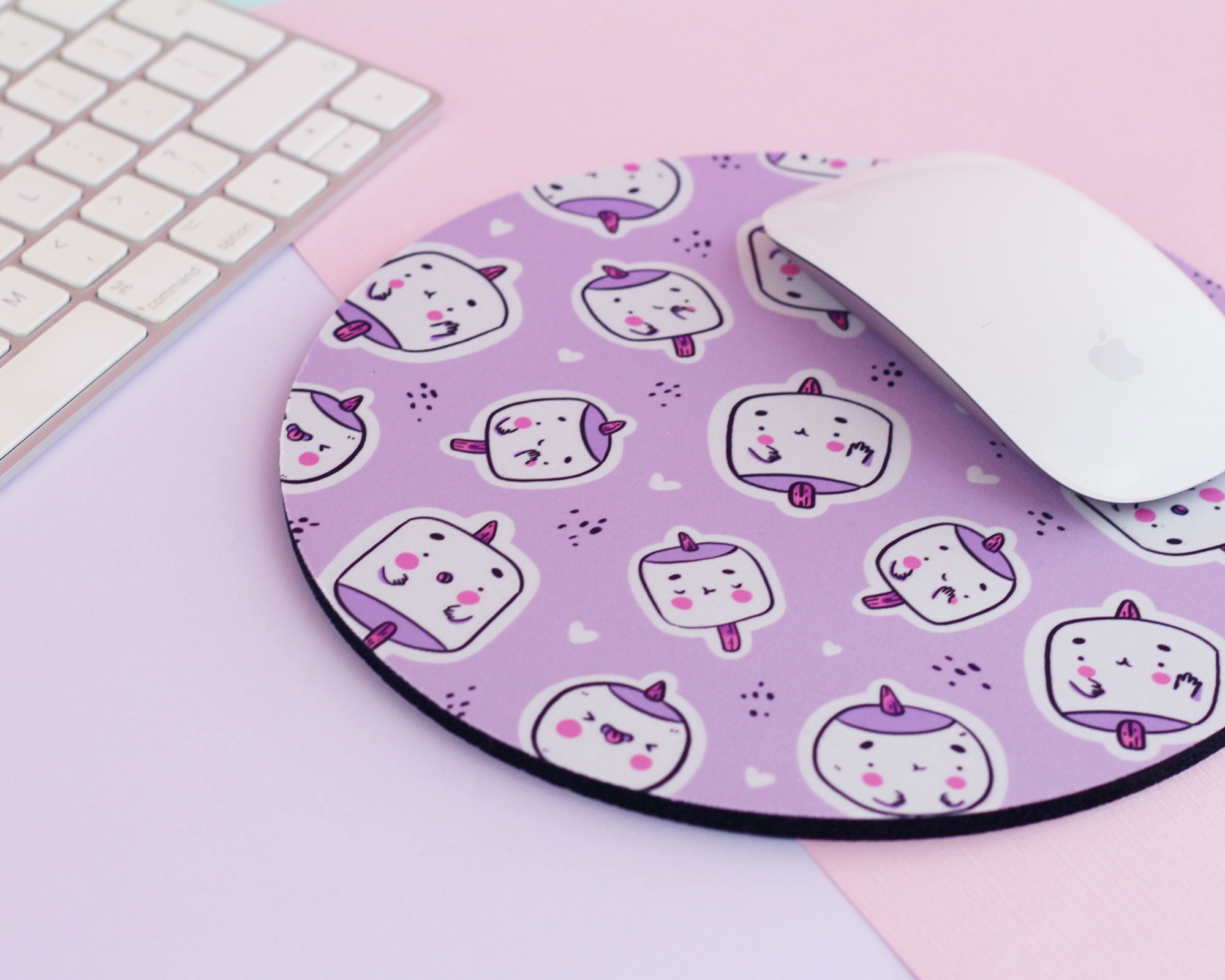 Kawaii Marshmellow Mousemat Cute Illustrated Mousepad Cute - Etsy