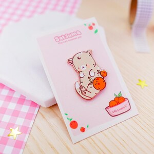 Satsuma the Cat Enamel Pin | Cute Kawaii Cat Accessory | Pastel Fashion ...