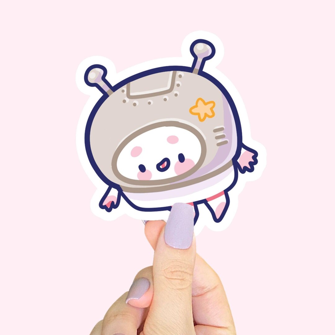Kawaii Marshmallow Space Suit Waterproof Vinyl Sticker | Marshie the ...