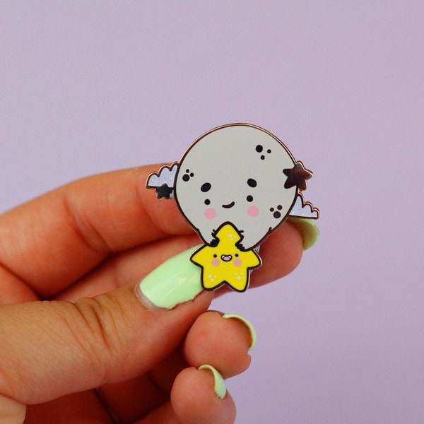 Moon Enamel Pin - Etsy