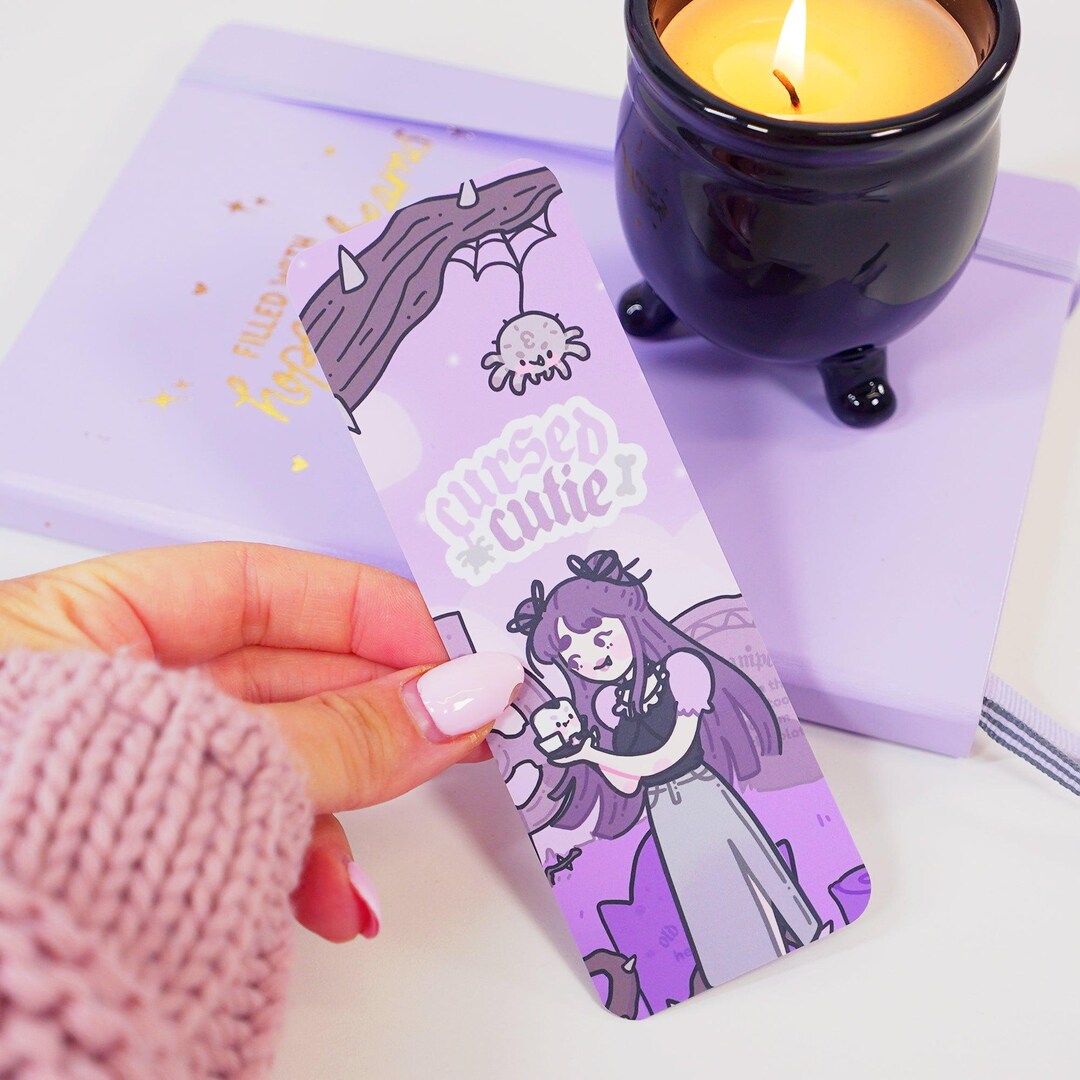 Kawaii Gothic Halloween Bookmark cursed Cutie Quote Cute Spooky Gothic ...