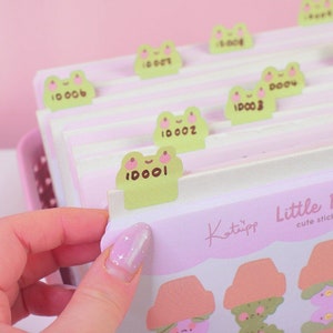 Frog Index Tabs Cute Card Divider Stickers for Organisation and Storage ...