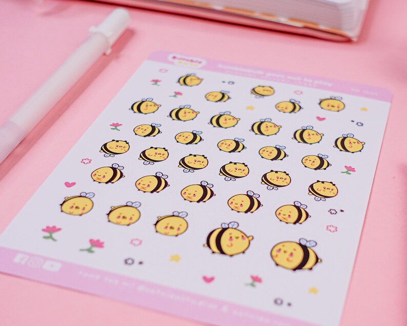 Bumble Bee Stationary Kawaii Bee Planner Stickers Bee - Etsy