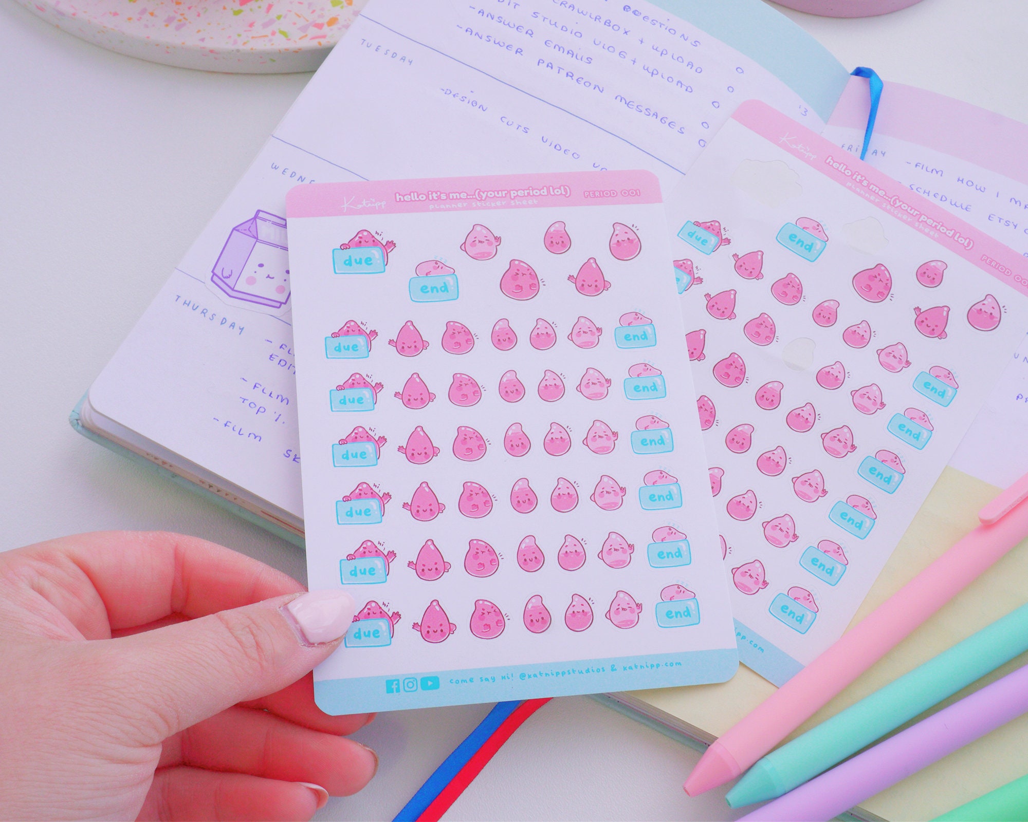 Monthly Period Cycle Planner Stickers Period Tracker Women | Etsy