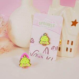 Sprinkle Spruce Christmas Tree Pin | Gold-plated Enamel Pin | Kawaii ...