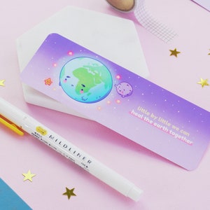 Heal the Earth Bookmark Velvet Soft Luxury Eco Planner Marker Cute ...