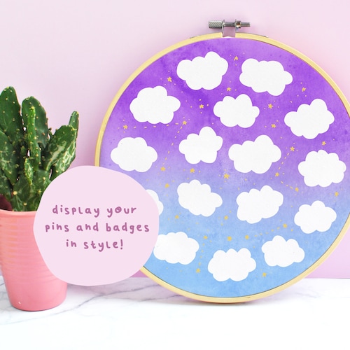 Pin Display Cute Unique Enamel Pin Board Enamel Pin Hoop - Etsy