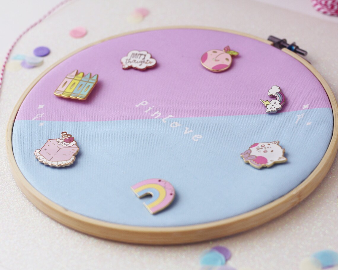 Pin Display Kawaii Enamel Pin Board Enamel Pin Hoop | Etsy UK