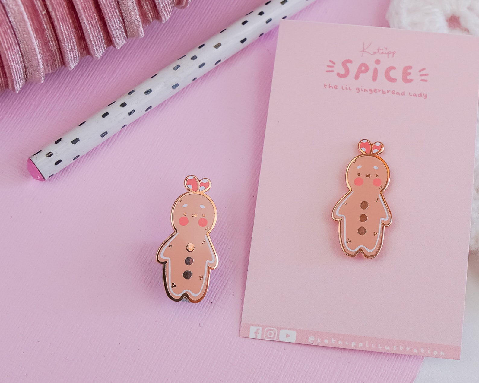 Spice Rose Gold Gingerbread Enamel Pin Christmas Enamel Pin - Etsy UK