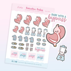 Cute Gastric Bypass Planner Sticker Sheet Weight Loss Surgery Planner ...