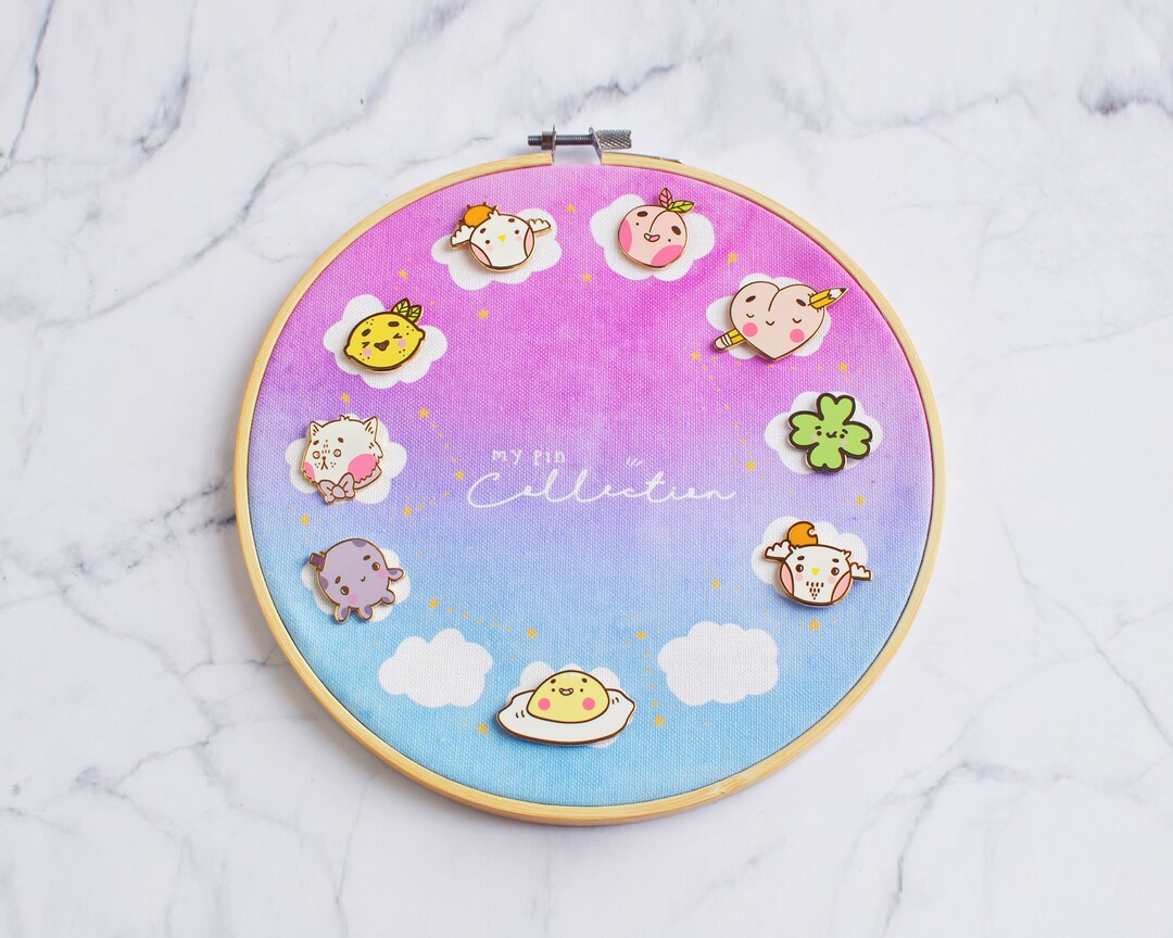 Cute Enamel Pin Display Hoop | Custom Enamel Pin Board | Enamel Pin ...