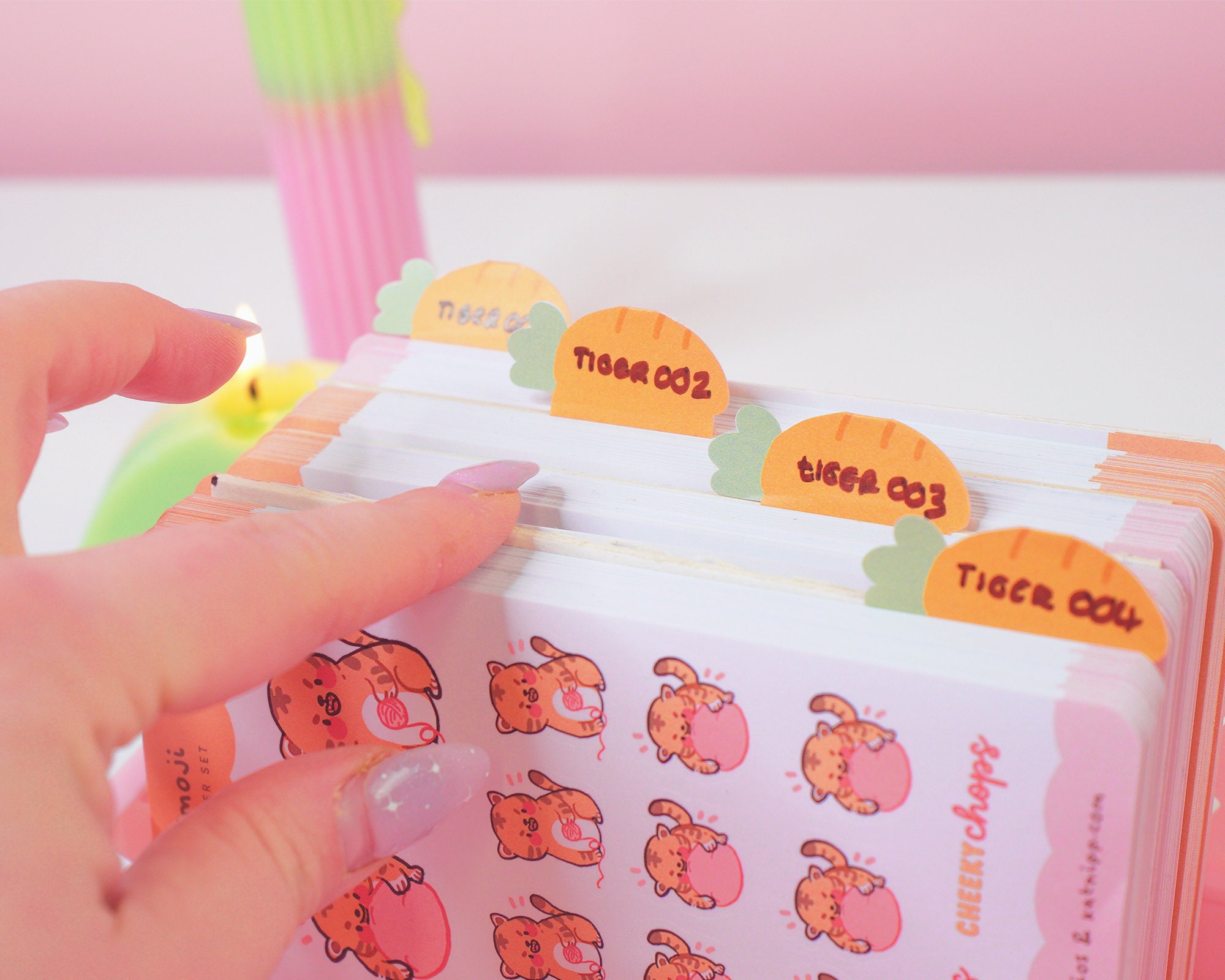 Cute Carrots Index Tabs Cute Index Card Divider Stickers - Etsy UK