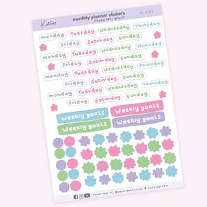 Weekly Pastel Planner Kit Planner Stickers Kawaii Pastel Planner ...