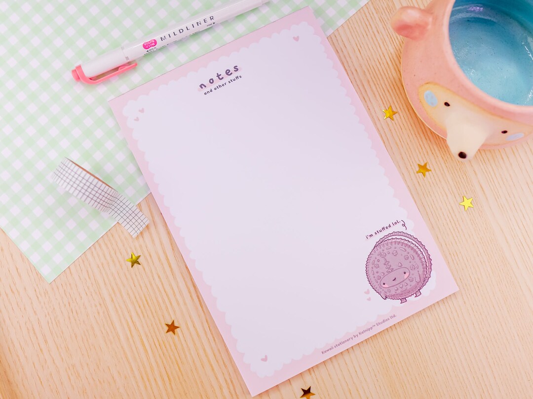 Kawaii Cookie-themed 50-page Notepad | Cute Handmade Stationery - Etsy