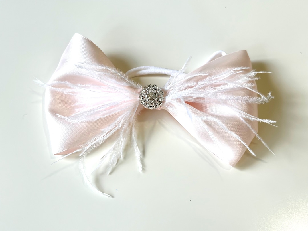 Fancy Big Bow With Feathers and a Silver Embellishment - Etsy