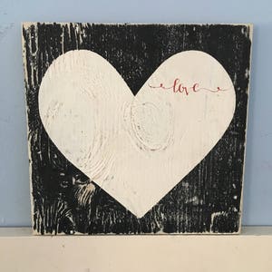 Love Hand Painted Wood Sign, Heart, Love, Valentine's Day Gift - Etsy