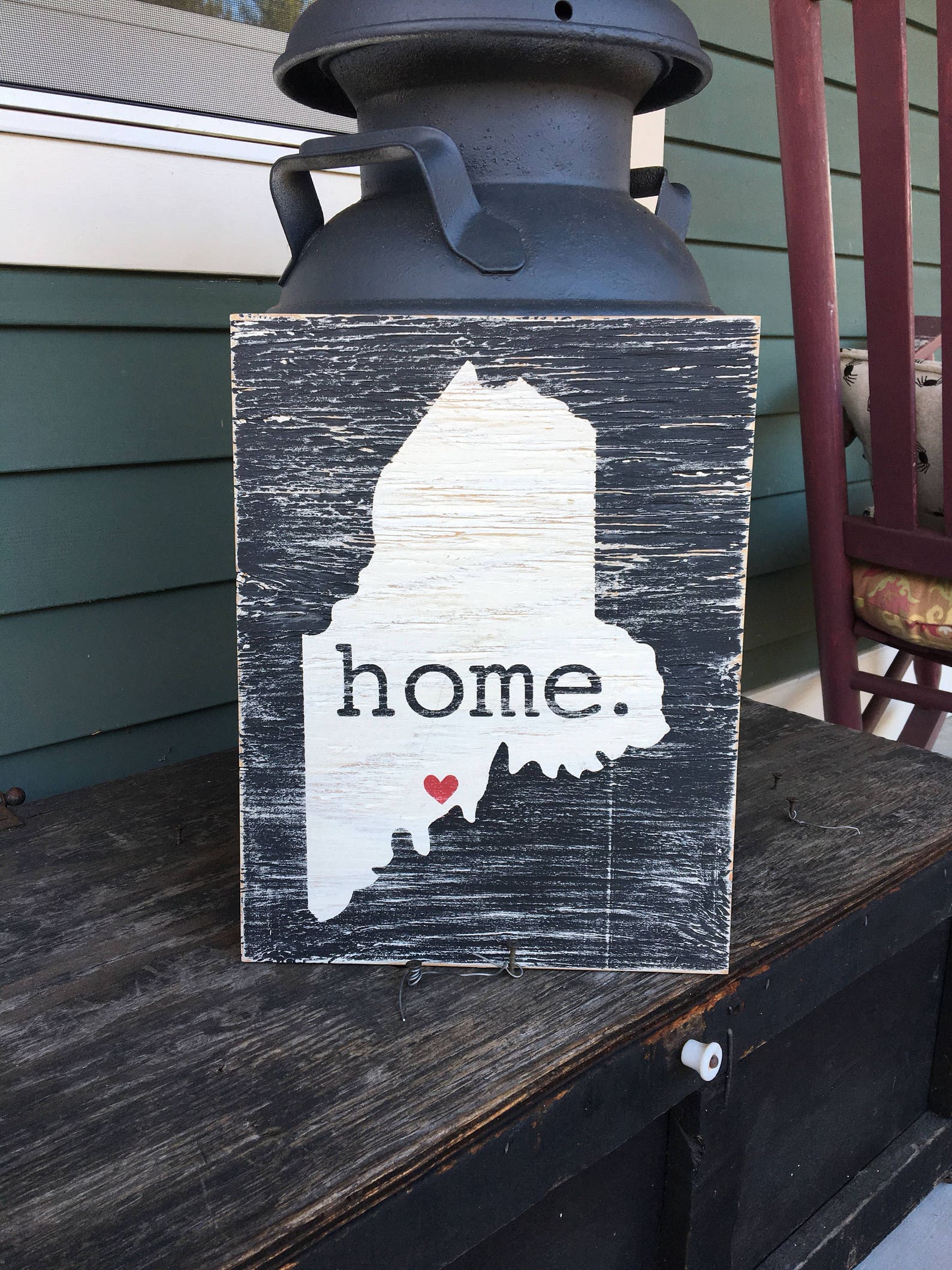 Maine Painted Wood Sign, State of Maine, Home Rustic Sign, Home is ...