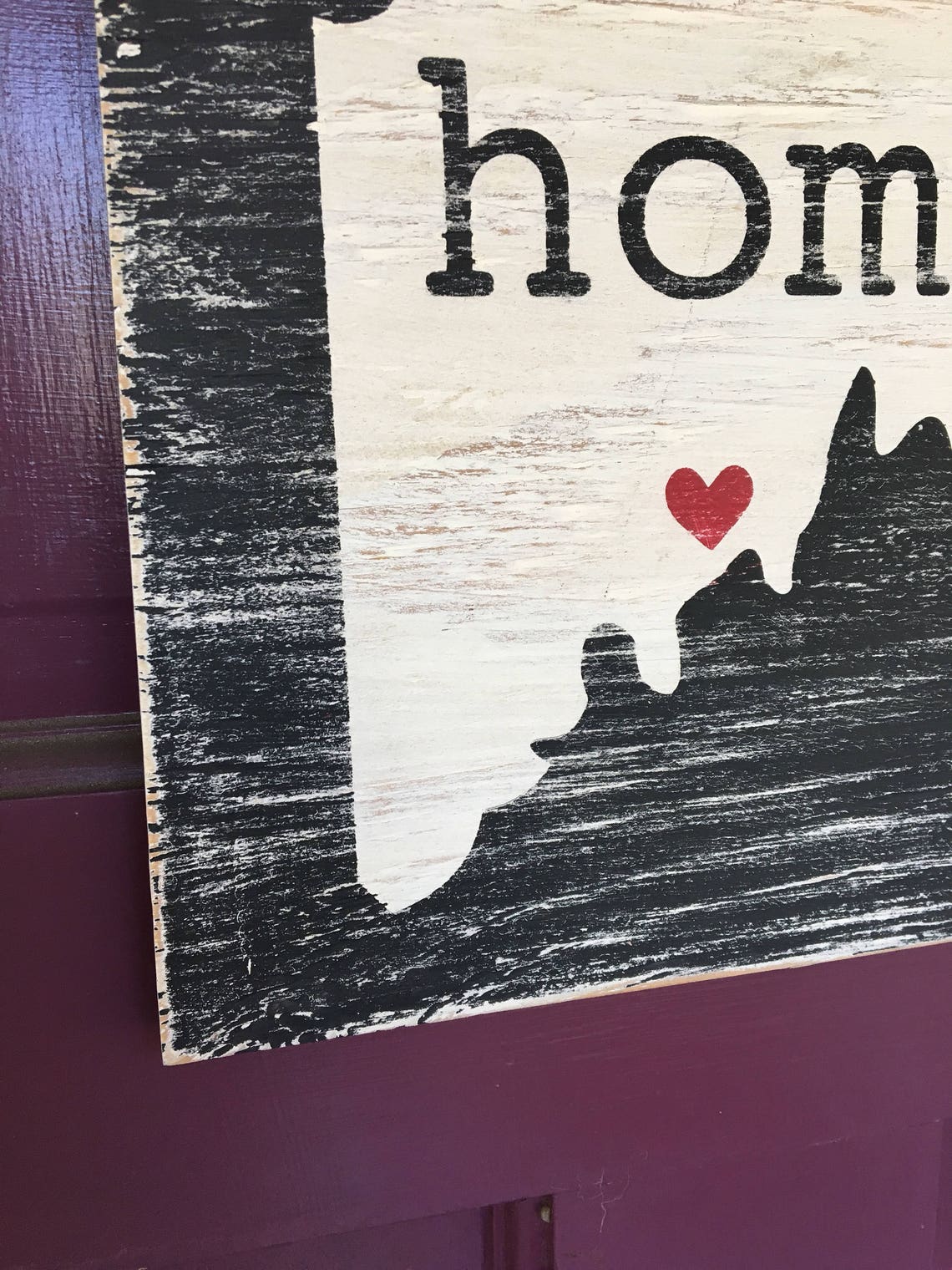 Maine Painted Wood Sign, State of Maine, Home Rustic Sign, Home is ...